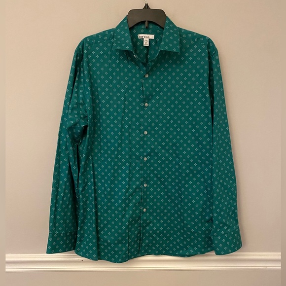 Bar III | Shirts | Bar Iii Green Pattern Slim Fit Stretch Long Sleeve ...